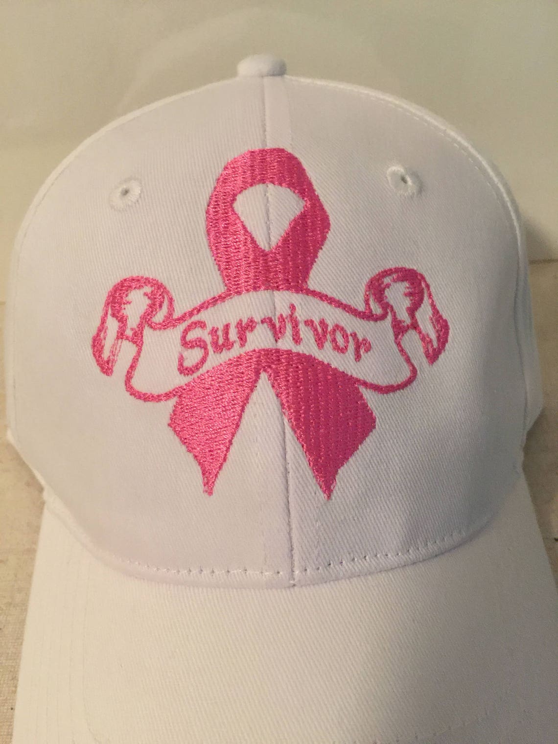 Custom Embroidered Pink Ribbon-breast Cancer Survivor Cap | Etsy