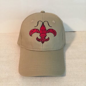 Custom Embroidered Fleur De Lis Crawfish Cap - Etsy