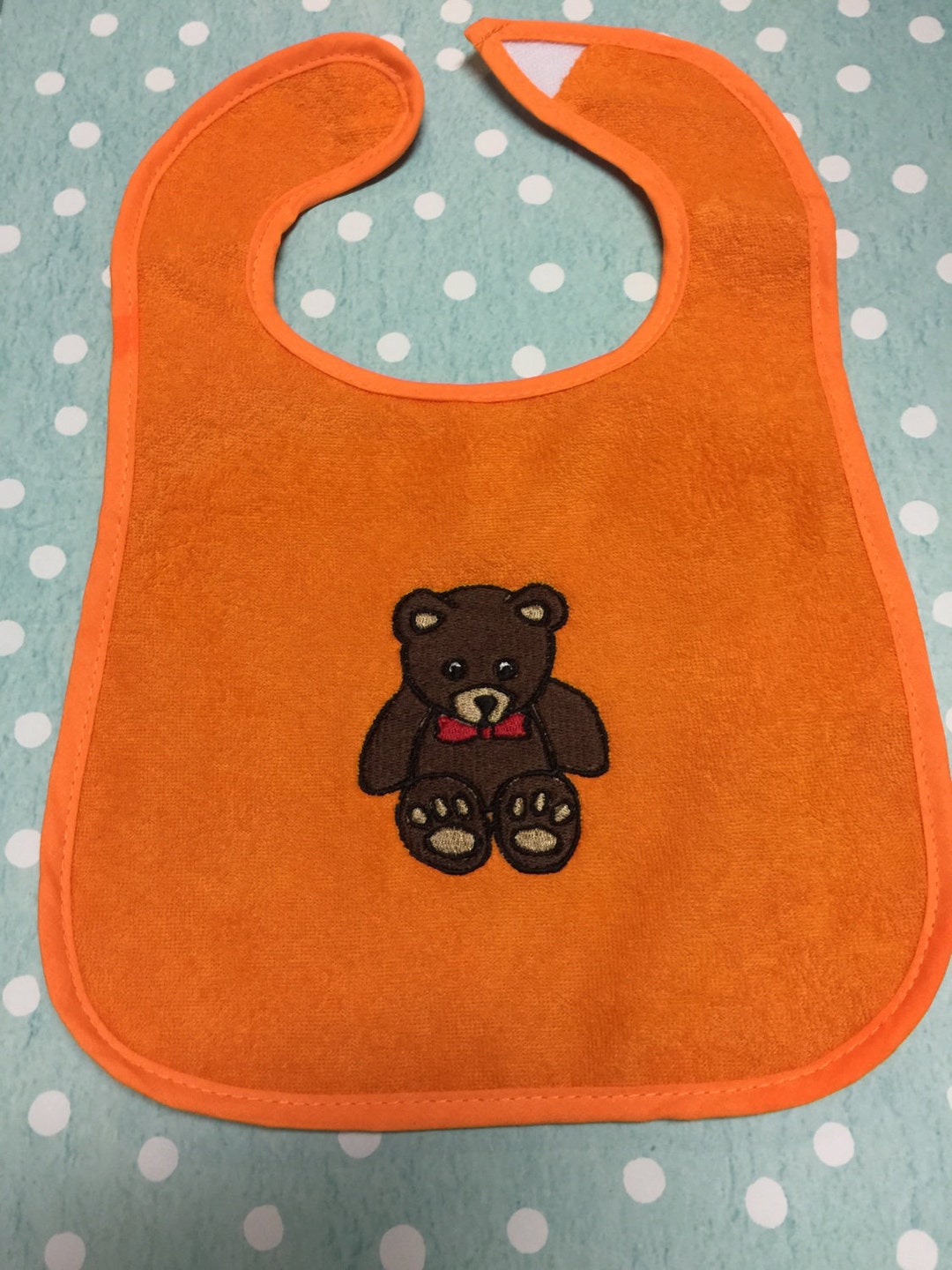 Embroidered Teddy Bear Baby Bib - Etsy