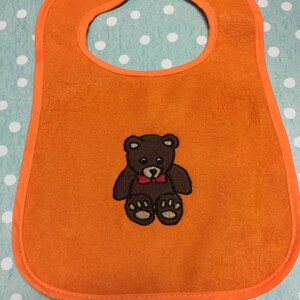 Embroidered Teddy Bear Baby Bib - Etsy
