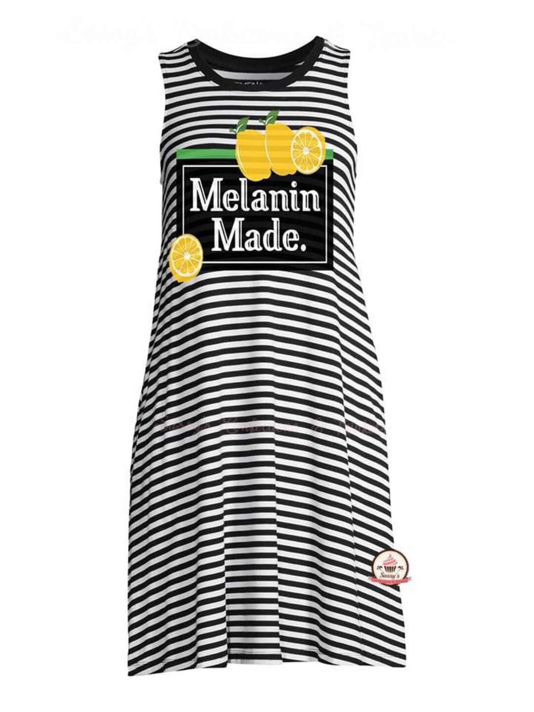 Melanin Made Striped Lemon Dress With Pockets Includes Free Matching ...