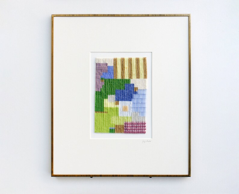 Framed Intricate Beaded Wall Art Piece / Original Modern Beadwork ...