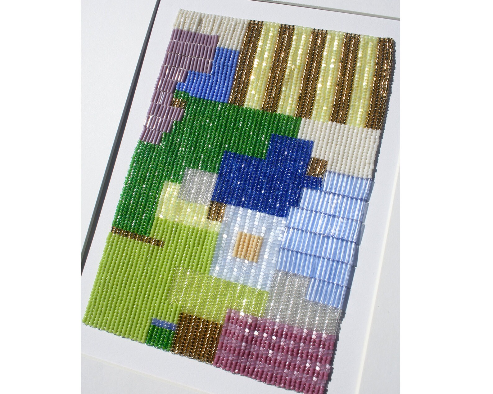 Framed Intricate Beaded Wall Art Piece / Original Modern Beadwork ...