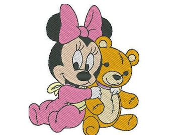 Baby Minnie Mouse Moon Stars embroidery design Machine | Etsy