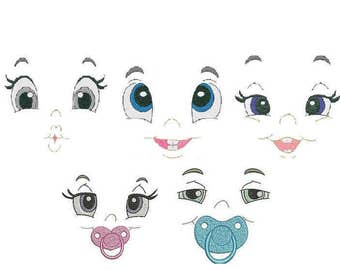 Happy Cute Baby Face Embroidery Machine Designs Instant Donwload - Etsy
