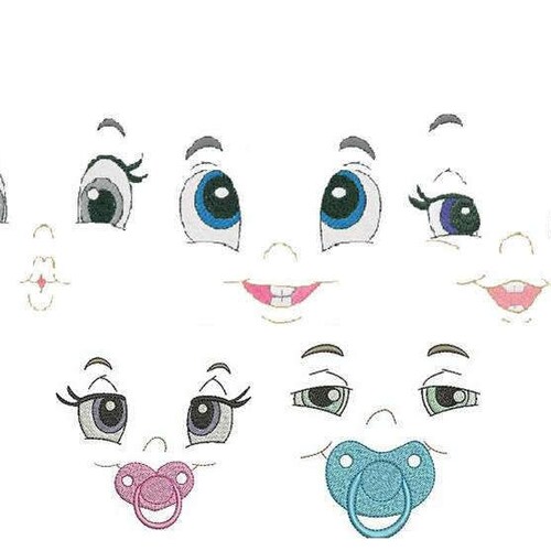 Baby Face Happy Cute Embroidery Machine Designs Instant | Etsy