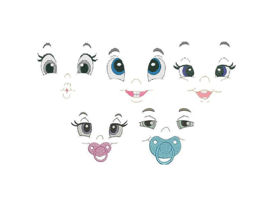 Baby Face Happy Cute Embroidery Machine Designs- Instant Donwload - Etsy