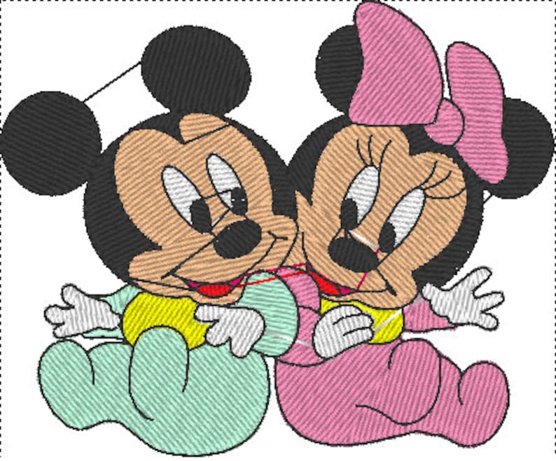 Baby Minnie Mickey Mouse Embroidery Machine Designs - Instant Donwload ...