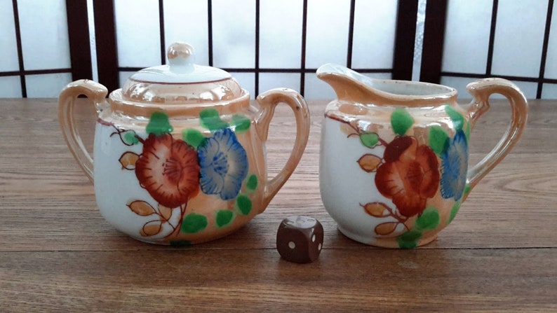 Vintage Set of Japanese Lusterware Ceramic Creamer and Sugar - Etsy