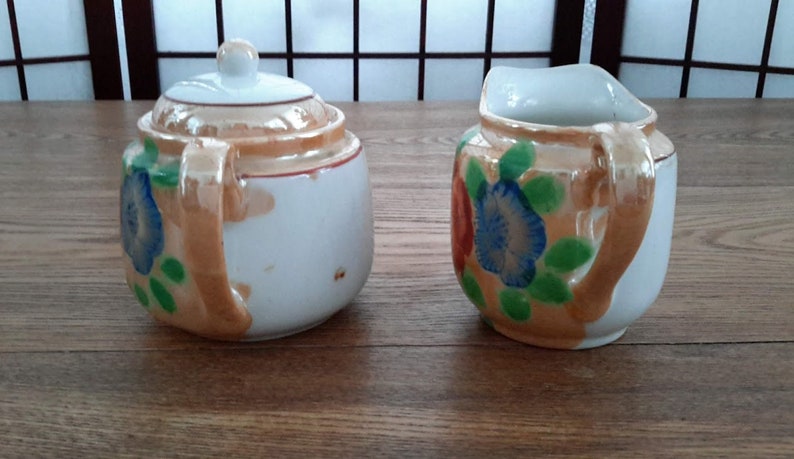 Vintage Set of Japanese Lusterware Ceramic Creamer and Sugar - Etsy