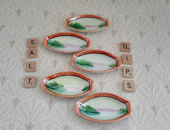 Set of Five 5 Vintage Individual Salt Dips Lusterware | Etsy