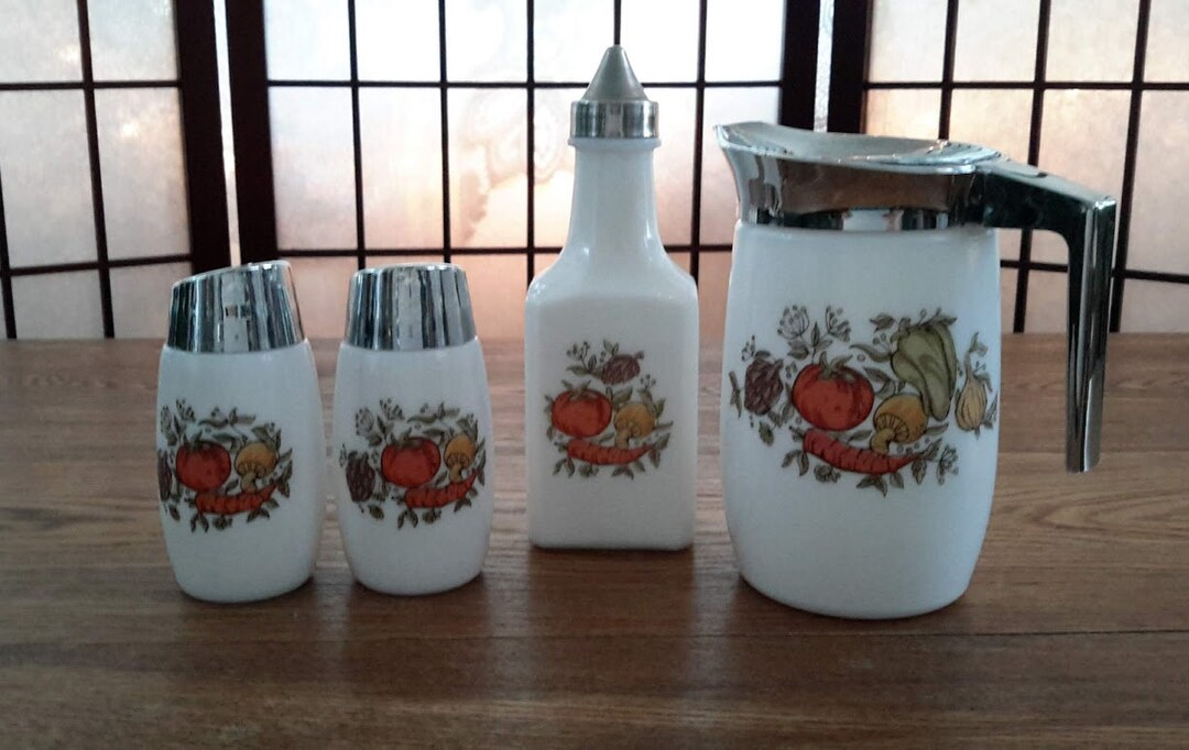 Vintage Dominion Glass & Van Pak Canada White Milk Glass ''harvest ...