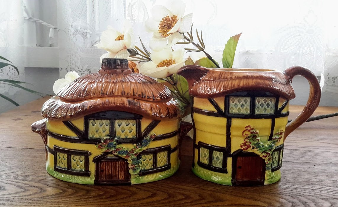 Vintage Ceramic Devon Cobb Cottageware Sugar and Cream - Etsy