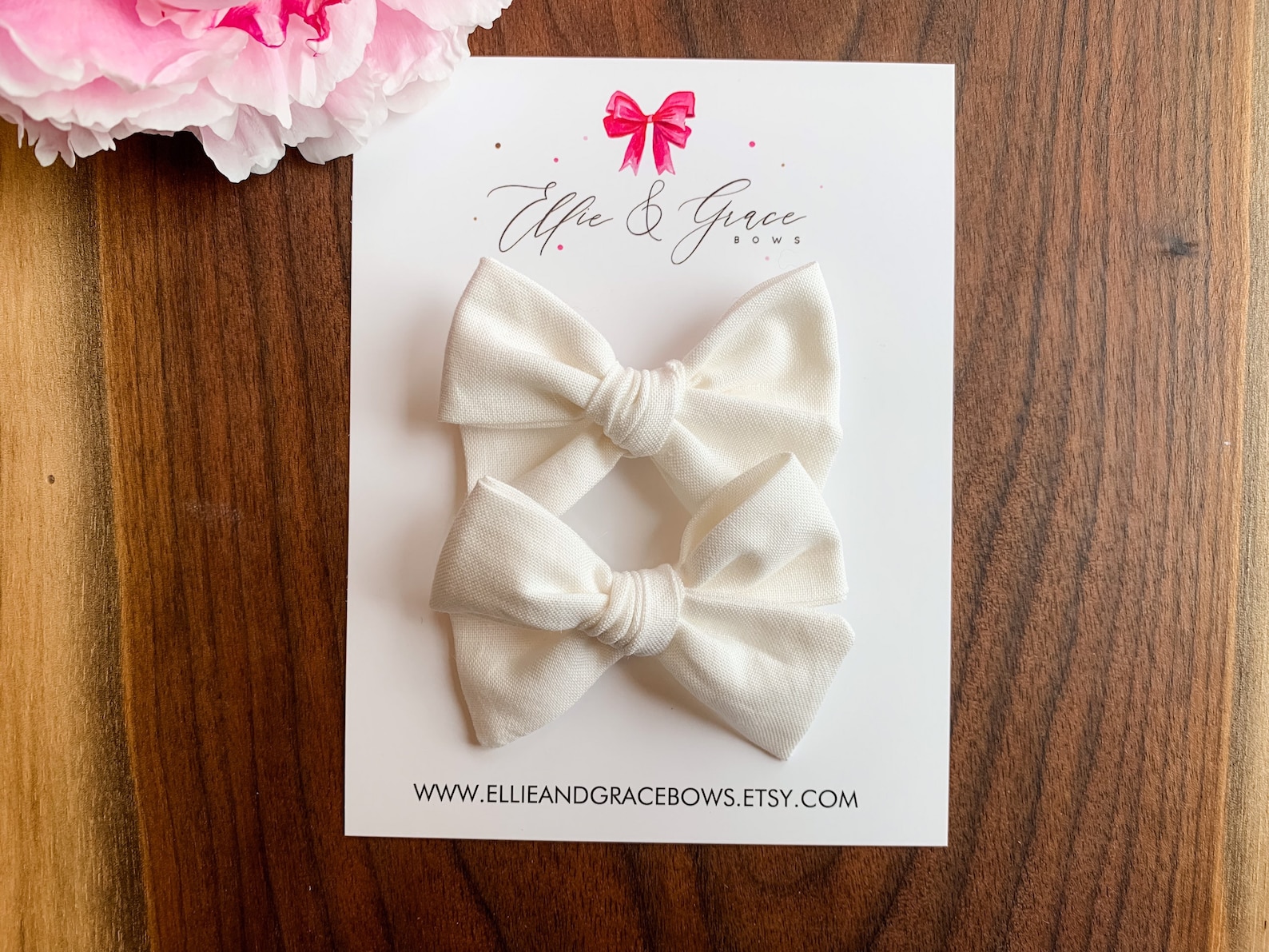 Cream Cotton Fabric Pigtail Bow Set Bows for Girls - Etsy Canada