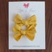 Mustard Yellow Fall Hair Clips - Bows for Girls - Pigtail Bow Set ...