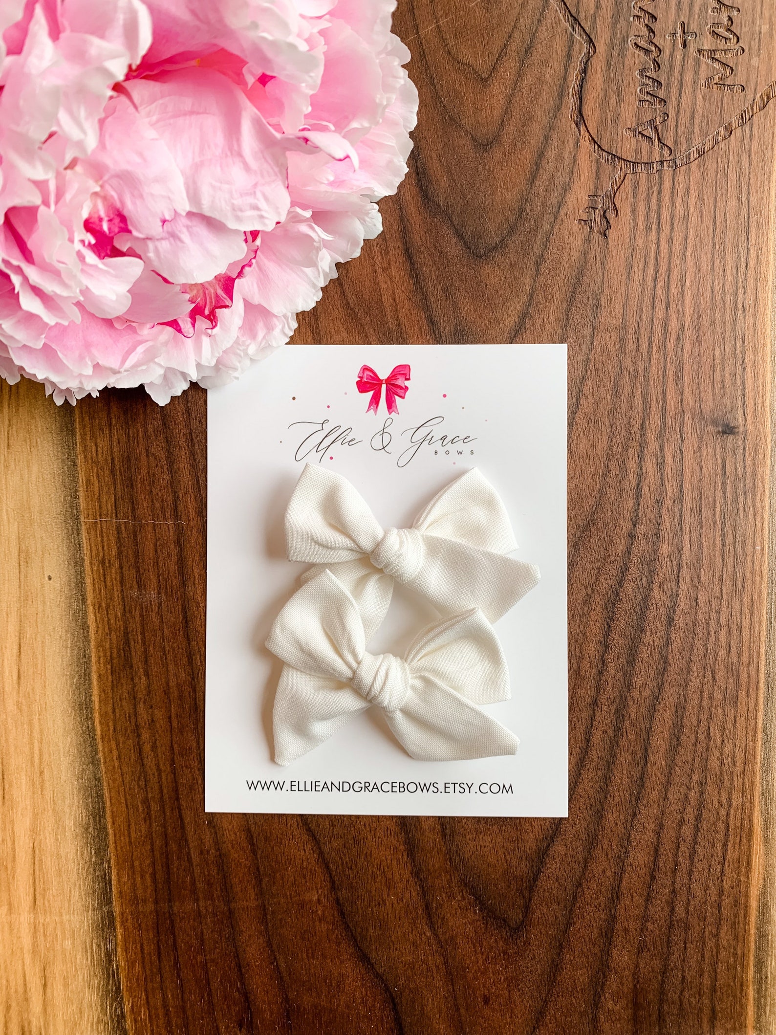Cream Cotton Fabric Pigtail Bow Set Bows for Girls - Etsy Canada
