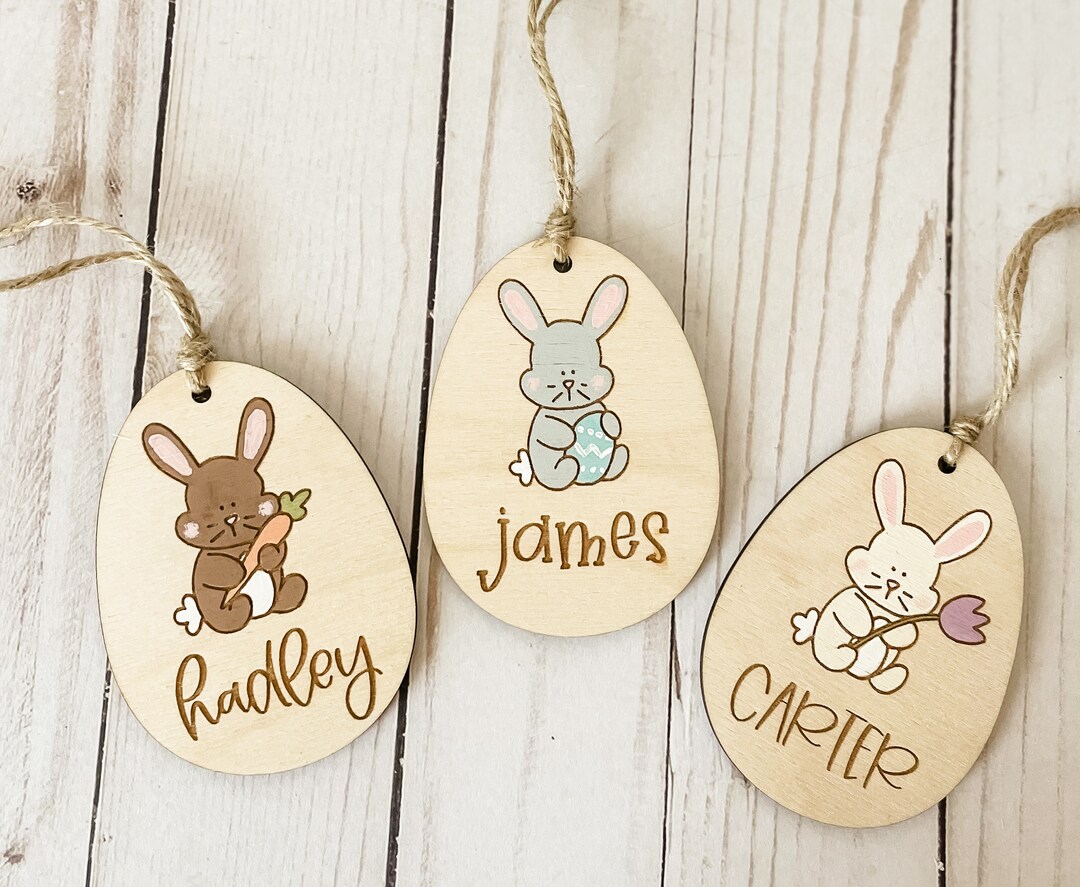 Easter Basket Name Tag, Personalized Basket Tag, Basket Filler, Easter ...