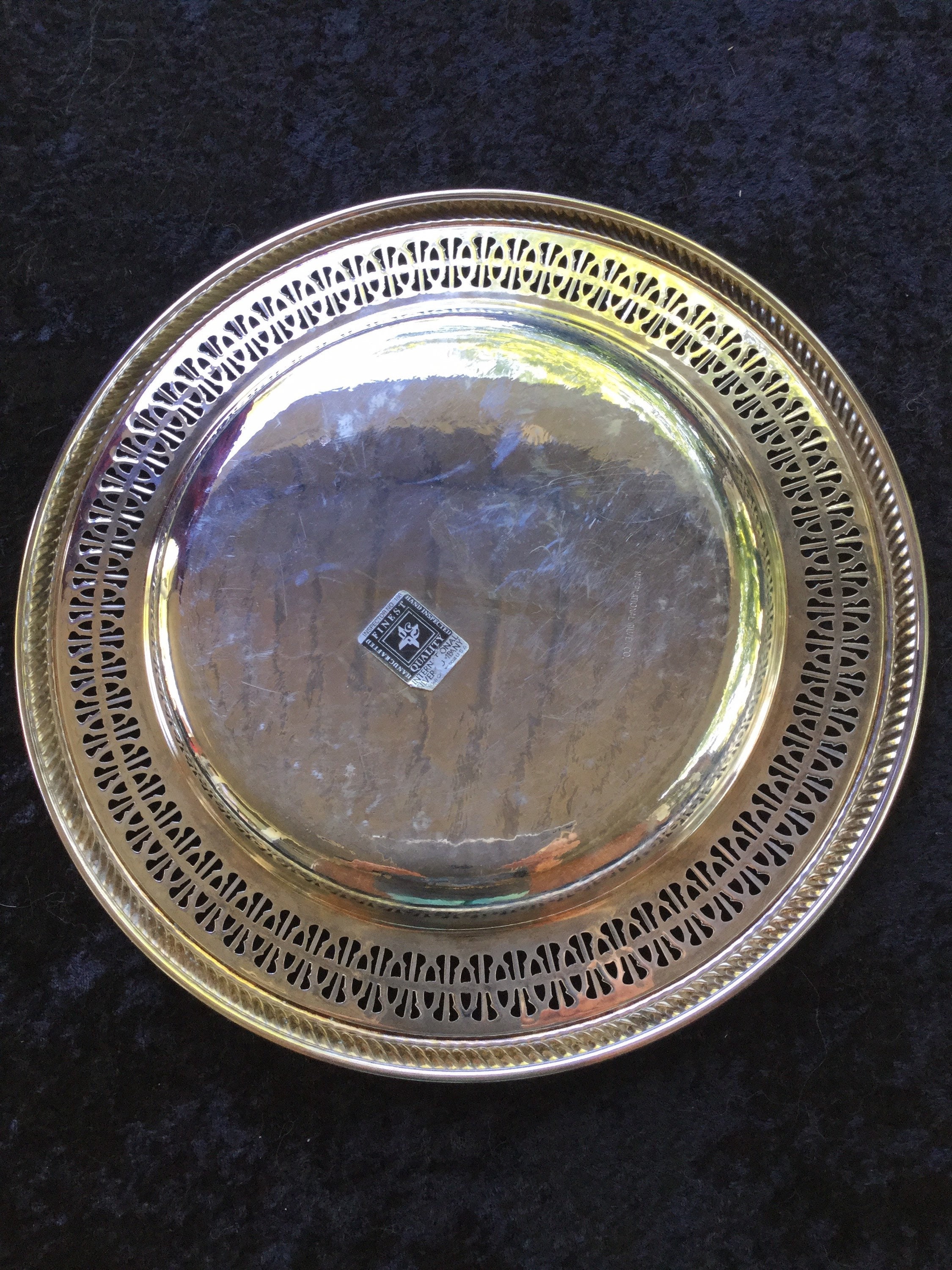 Silver Cake Tray Round Silver Tray With Rim Wedding Supply | Etsy