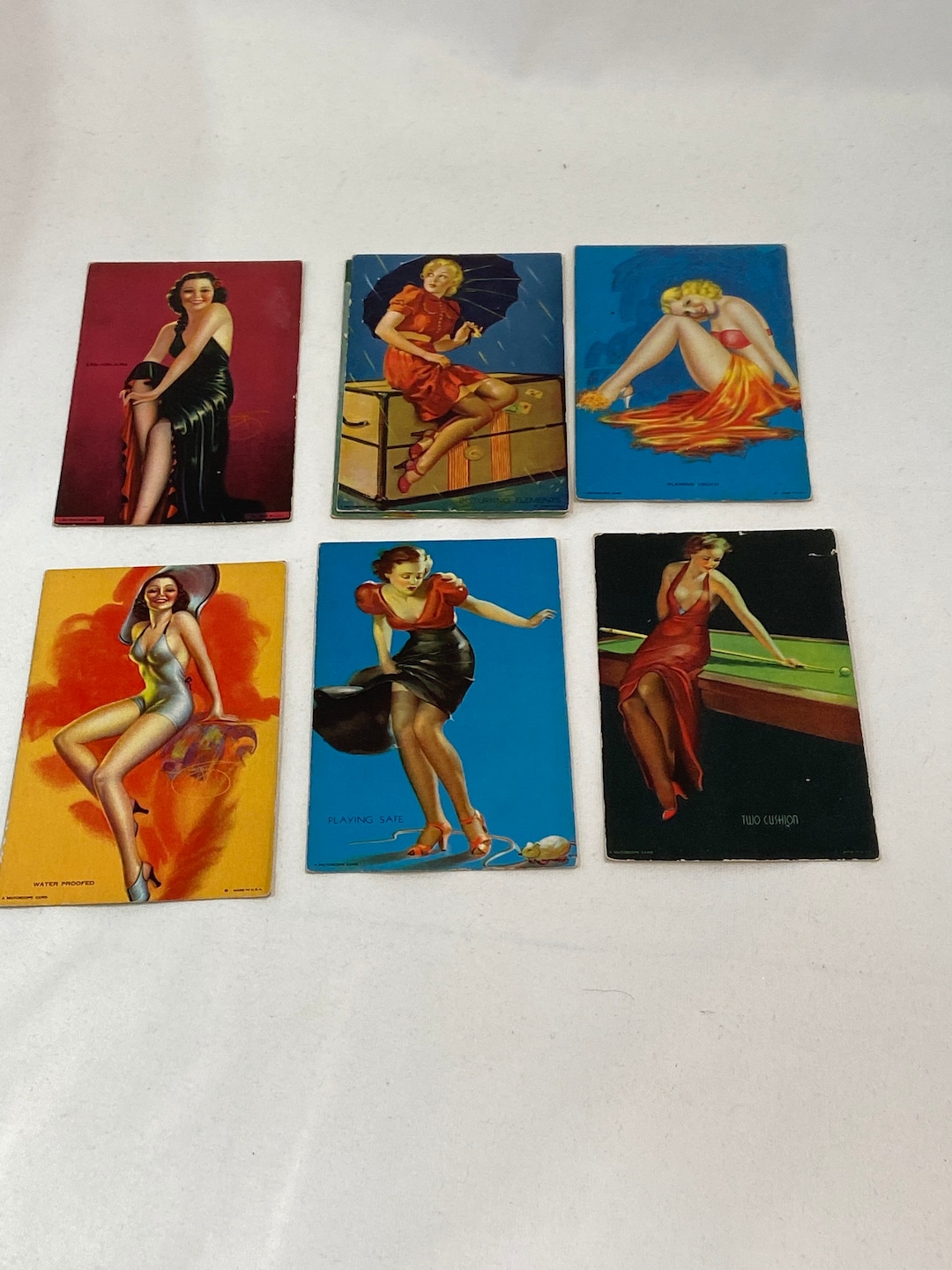 Girle Pin Up Postcards Set Of 6 Pin Up Cards Retro Pin Up Etsy