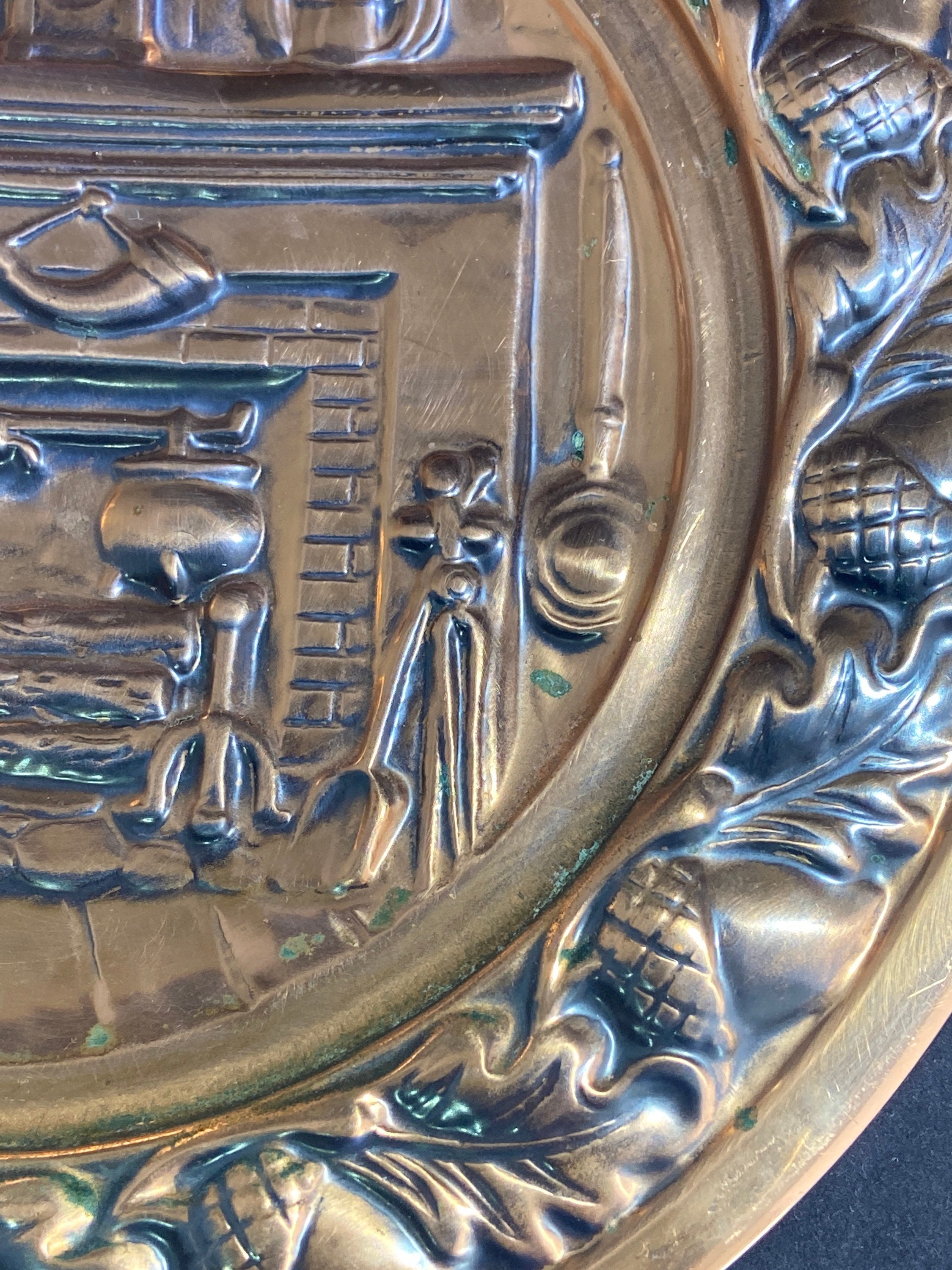 Vintage Copper Blacksmith Fire Plate Featuring Hearth - Etsy