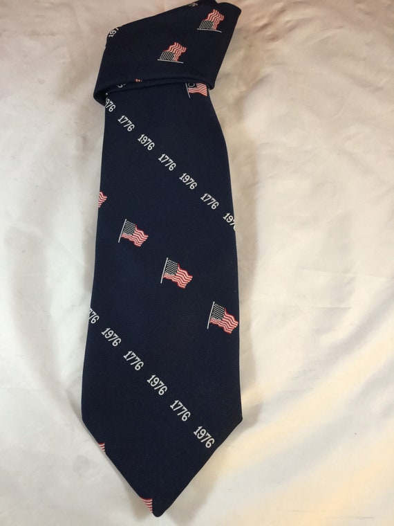 Vintage Flag Tie, Patriotic Tie, Election Tie, 1976 B… - Gem