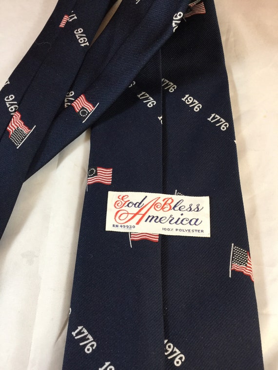 Vintage Flag Tie, Patriotic Tie, Election Tie, 1976 B… - Gem
