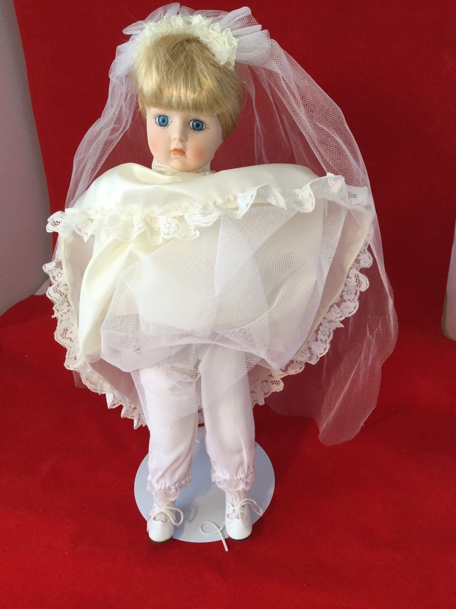 Vintage Bride Doll Porcelain Bride Doll on Stand 16 - Etsy