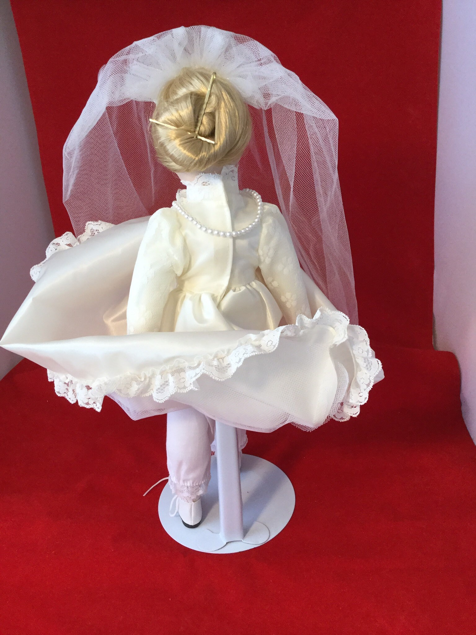 Vintage Bride Doll Porcelain Bride Doll on Stand 16 - Etsy