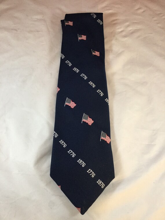 Vintage Flag Tie, Patriotic Tie, Election Tie, 1976 B… - Gem