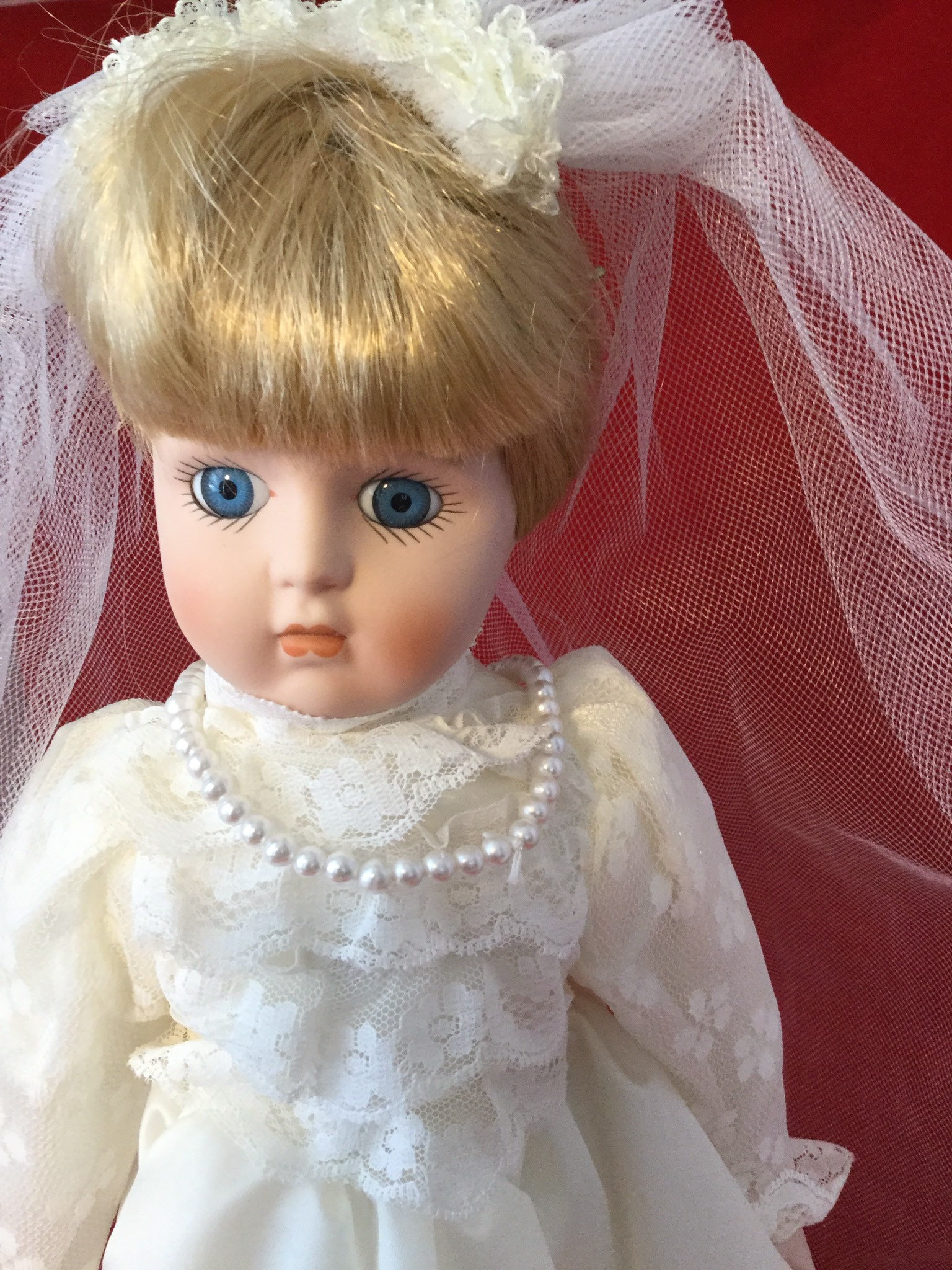 Vintage Bride Doll Porcelain Bride Doll on Stand 16 - Etsy