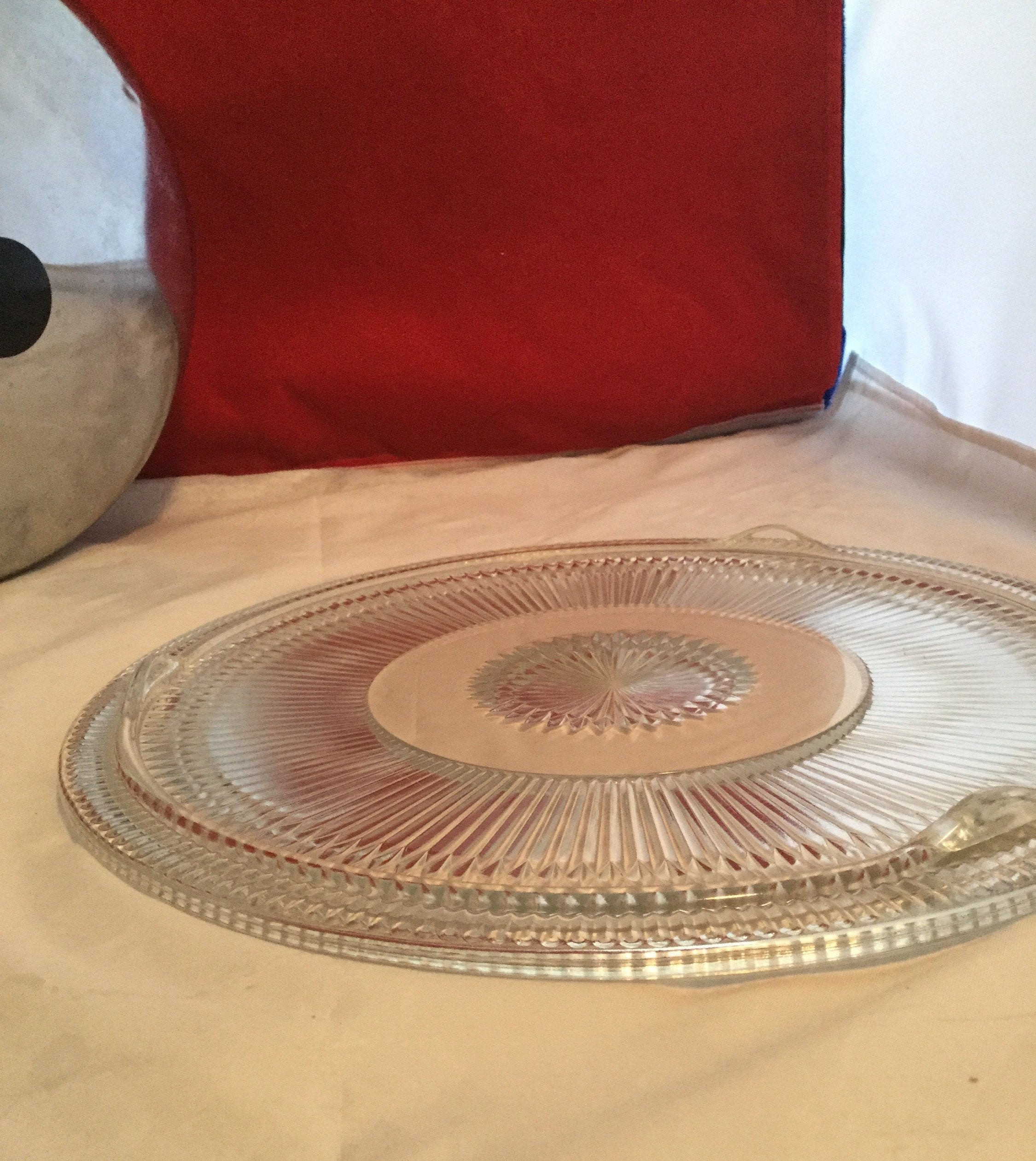Vintage Cake Plate With Lid 12 1/2 Glass Cake Plate - Etsy