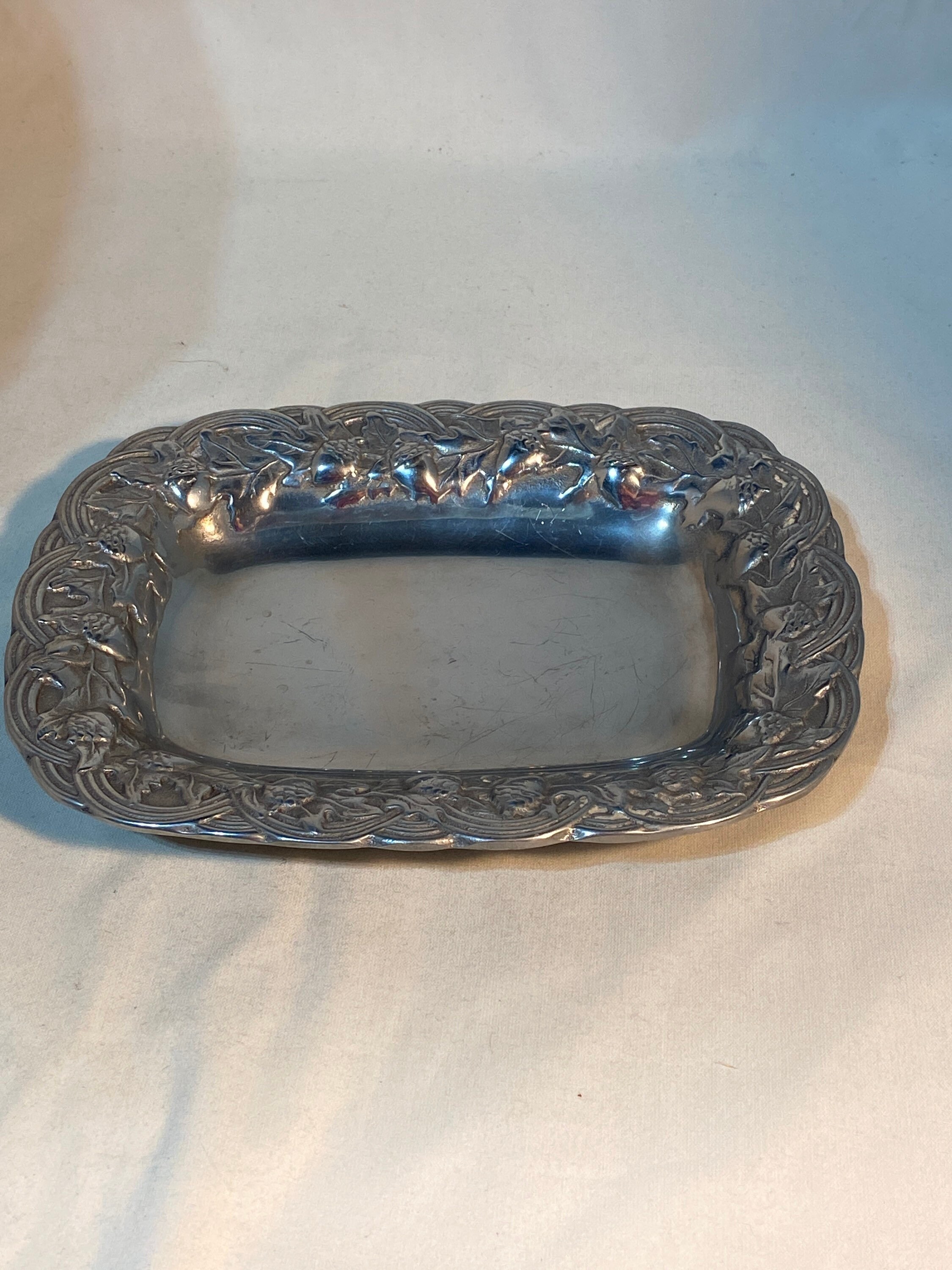 Vintage Pewter Tray Acorn and Leaves Rectangular Tray Wilton | Etsy