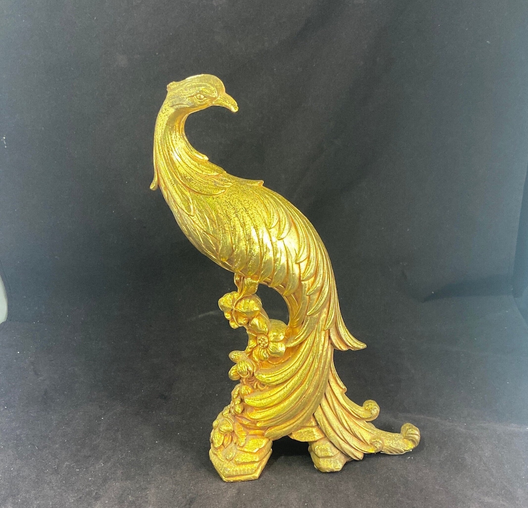 Syroco Pheasant, Gold Pheasant Table, Mid Cebtury Decor - Etsy