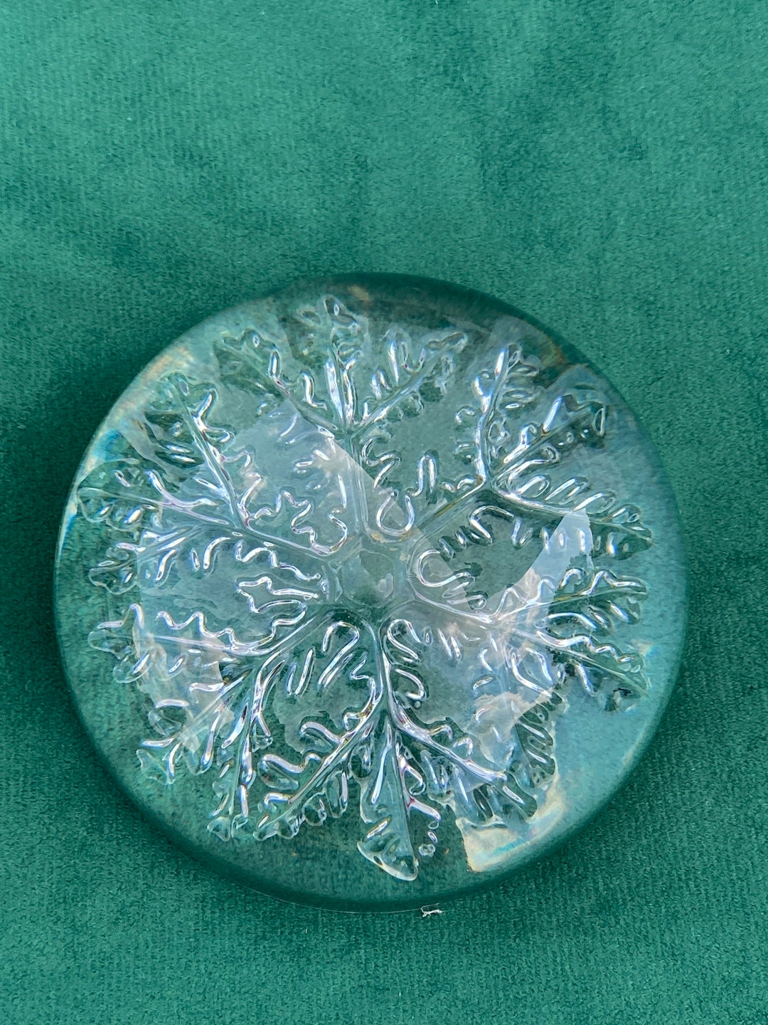 Glass Snowflake Paperweight Crystal Paperweight Holiday - Etsy