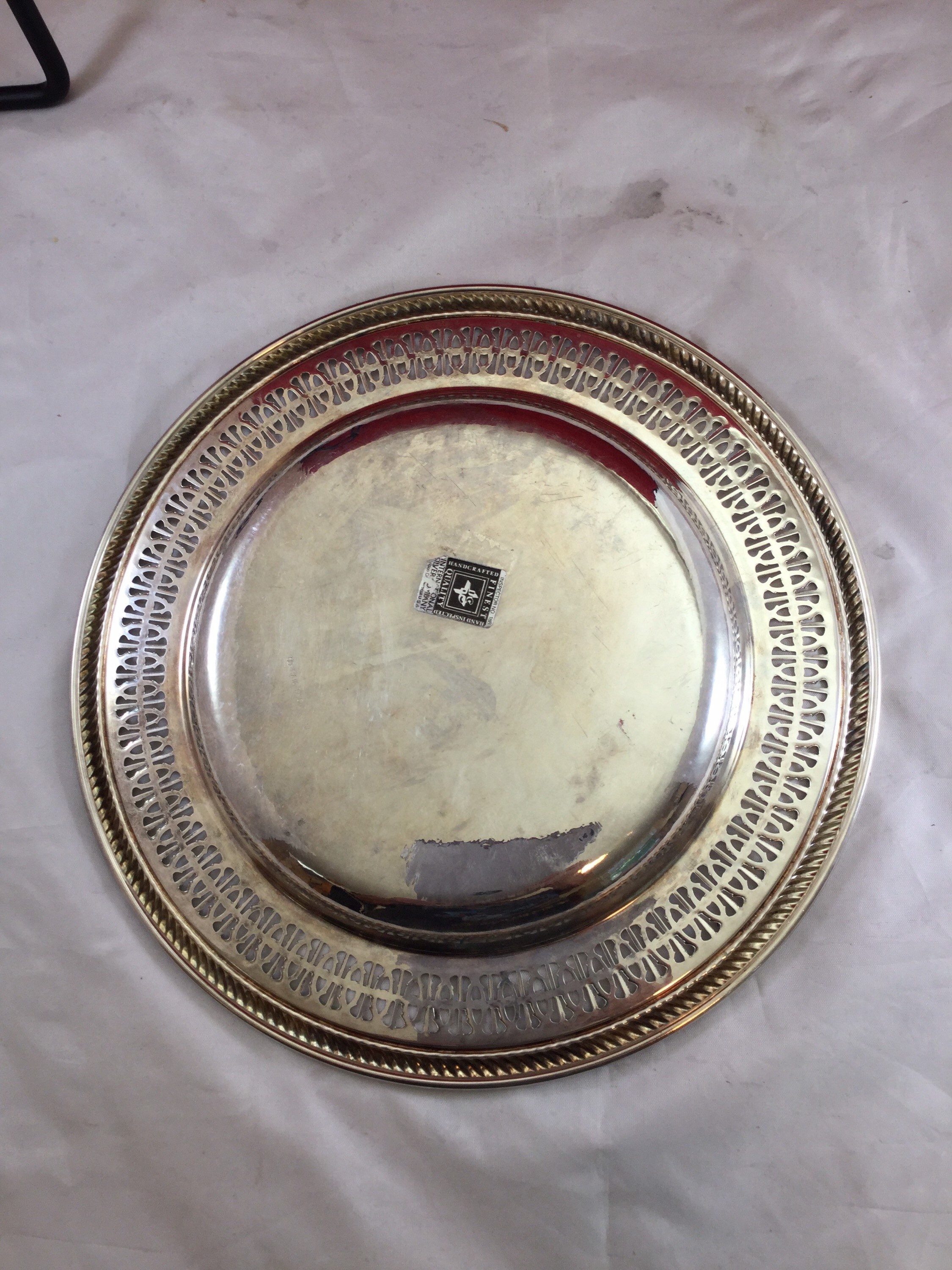 Silver Cake Tray Round Silver Tray With Rim Wedding Supply | Etsy