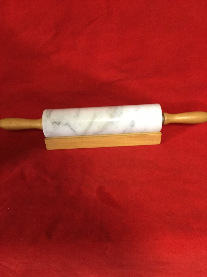 Marble Rolling Pin With Cradle Vintage Baker's Gift Grey - Etsy