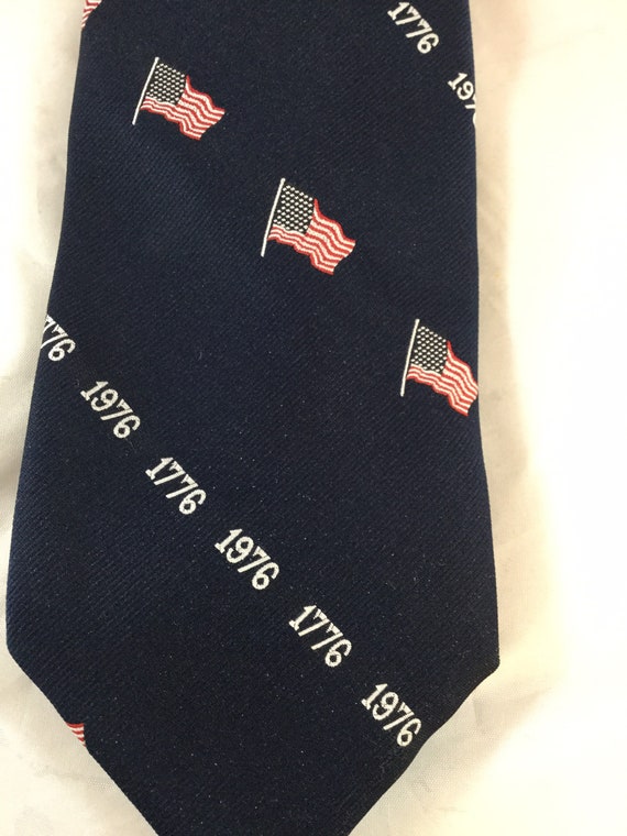 Vintage Flag Tie, Patriotic Tie, Election Tie, 1976 B… - Gem