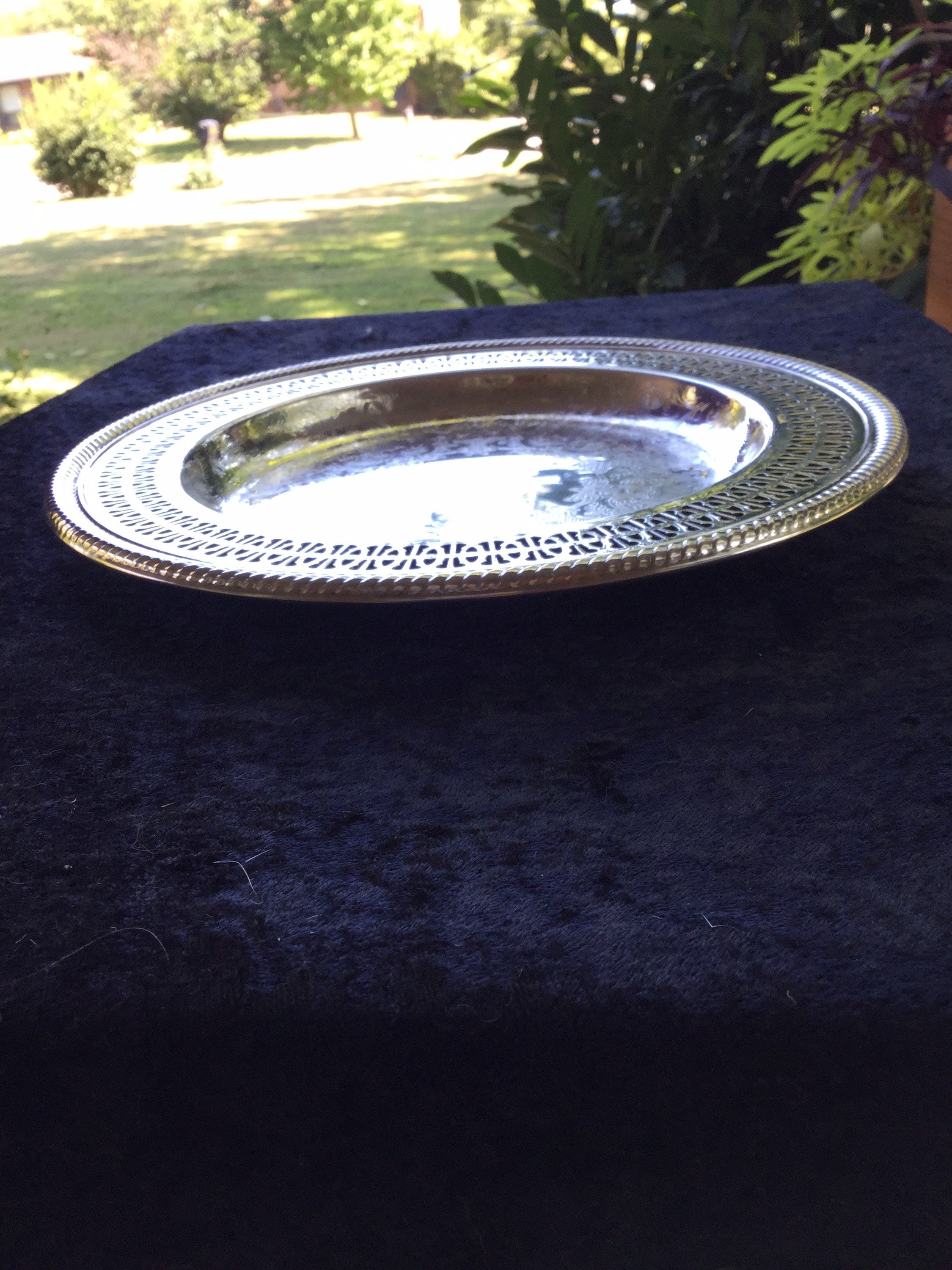 Silver Cake Tray Round Silver Tray With Rim Wedding Supply | Etsy