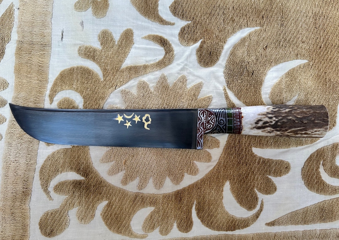 Uzbek National Knife, Chust Region With Case, Uzbek Pichoq, Leather ...