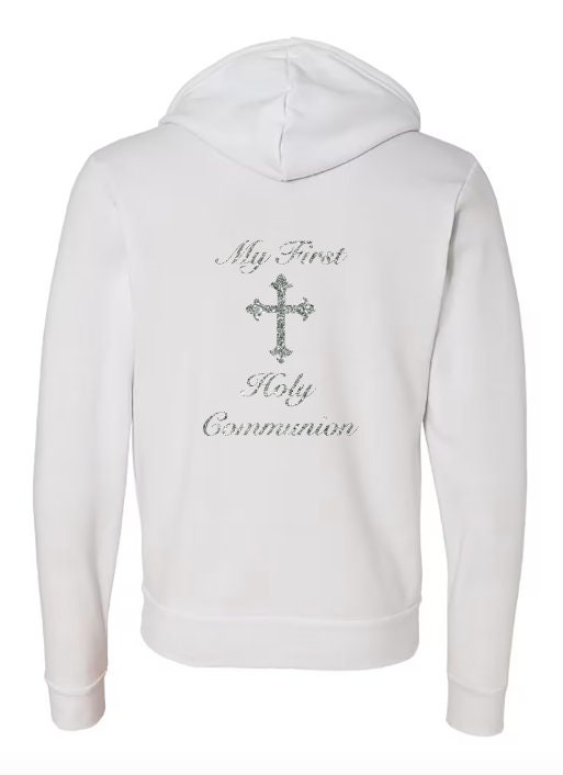 First Holy Communion Girl Gifts Sweatshirt Zip Up, Personalized ...