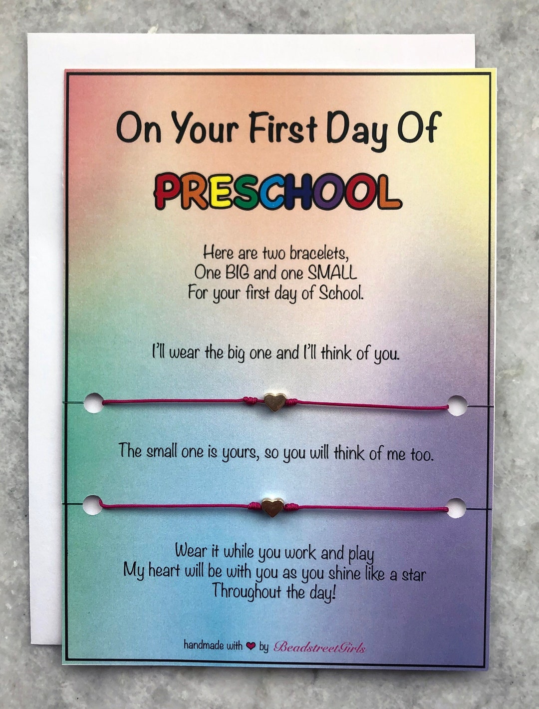 First Day of School Mommy and Me Daddy and Me Matching Heart Bracelets ...