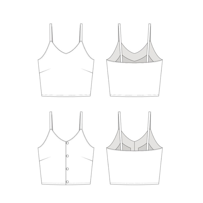 Women's Blossom Crop Top PDF Sewing Pattern | Etsy Canada