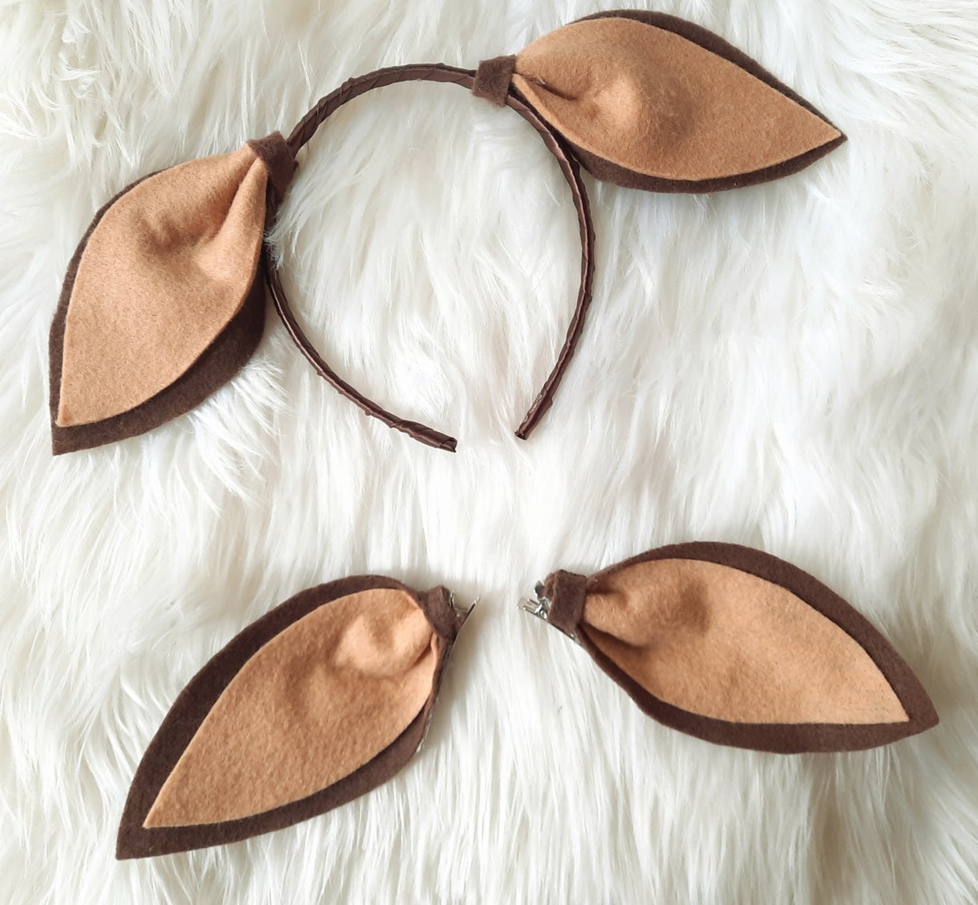 Felt Made Deer Ears, Clip in or Headband. Deer Ears. Costume Deer Ears ...