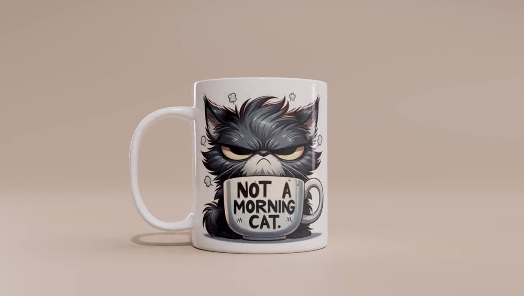 Personalized Cat Mug, Cute Cat Mug, Funny Cat Mug, Animal Mug, Angry ...