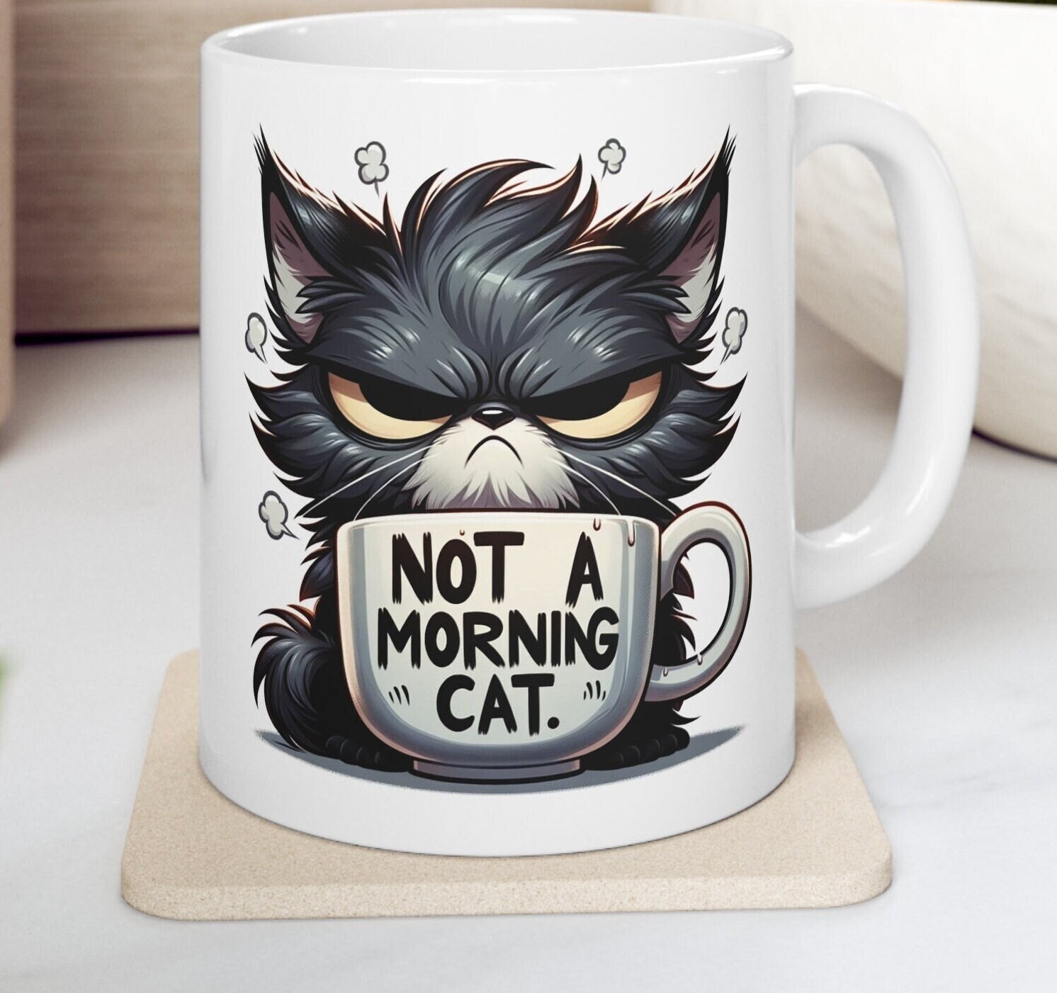 Personalized Cat Mug, Cute Cat Mug, Funny Cat Mug, Animal Mug, Angry ...