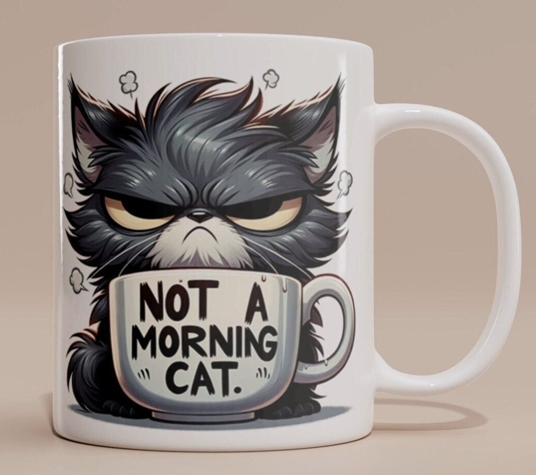 Personalized Cat Mug, Cute Cat Mug, Funny Cat Mug, Animal Mug, Angry ...