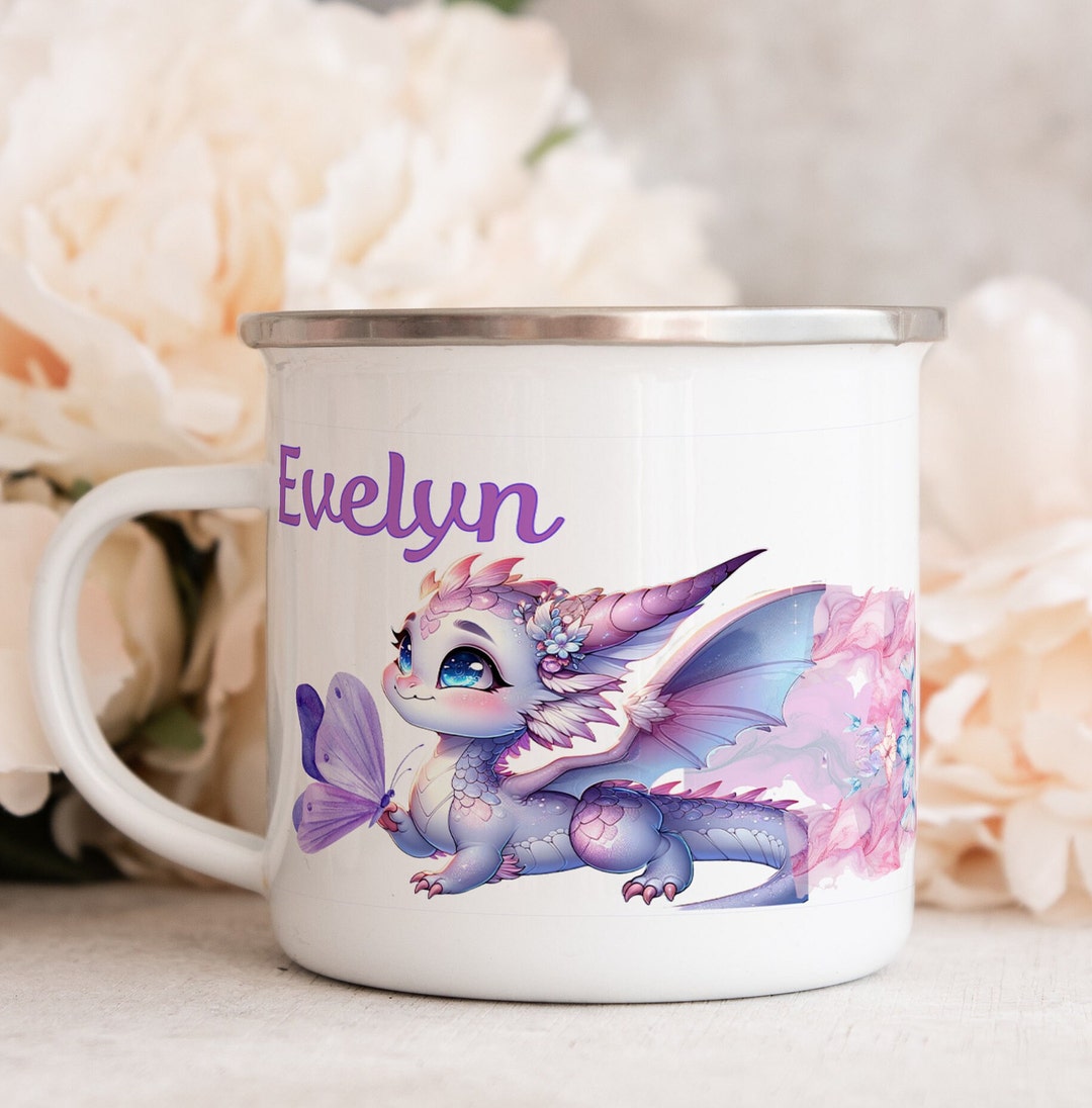 Personalized Mug for Kids, Kids Dragon Mug, Kids Butterfly Mug, Mug for ...