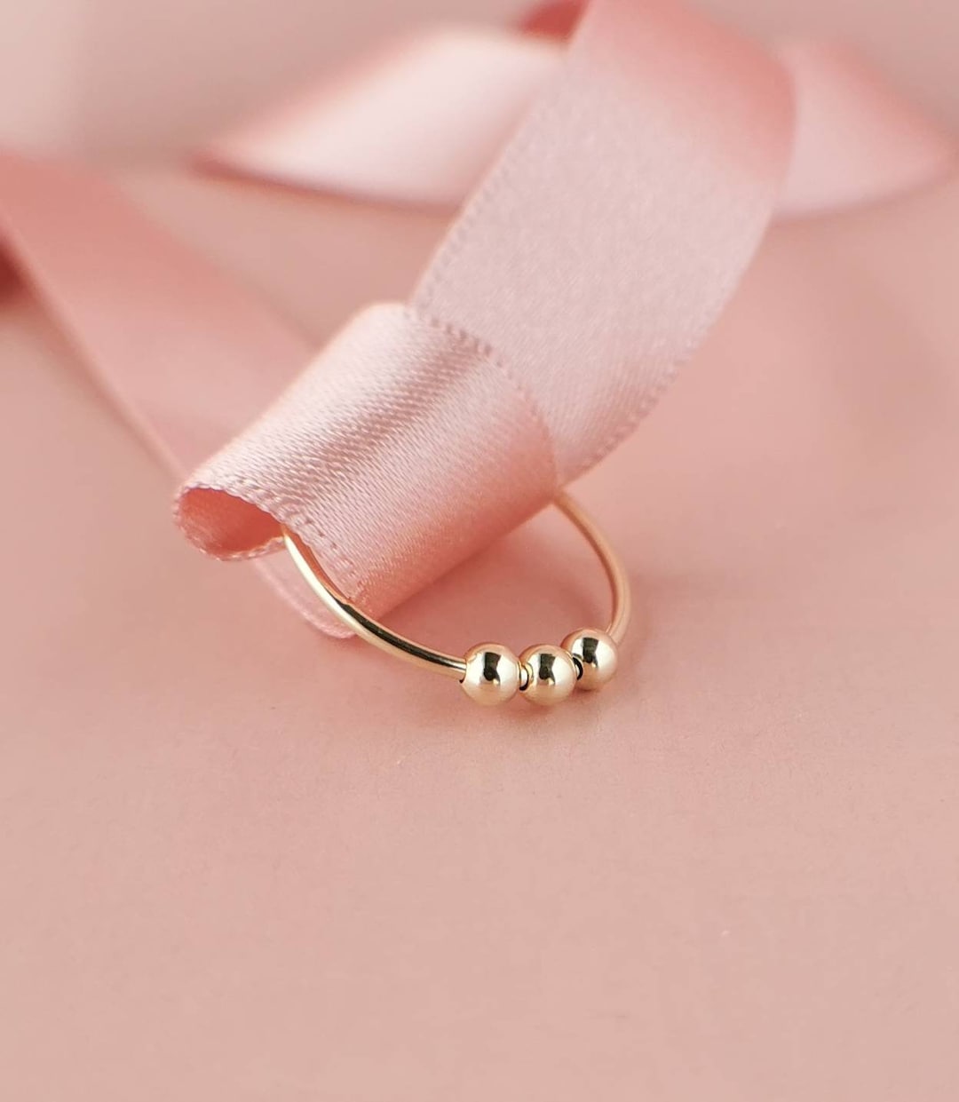 Fidget Ring for Anxiety, 9k Solid Gold, Worry Ring, Adhd Jewelry ...