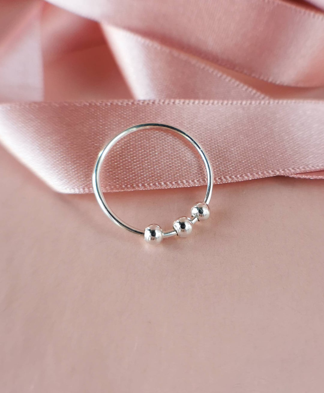 Sterling Silver Fidget Ring, Anti Anxiety Jewelry, Spinner Ring, Anti ...