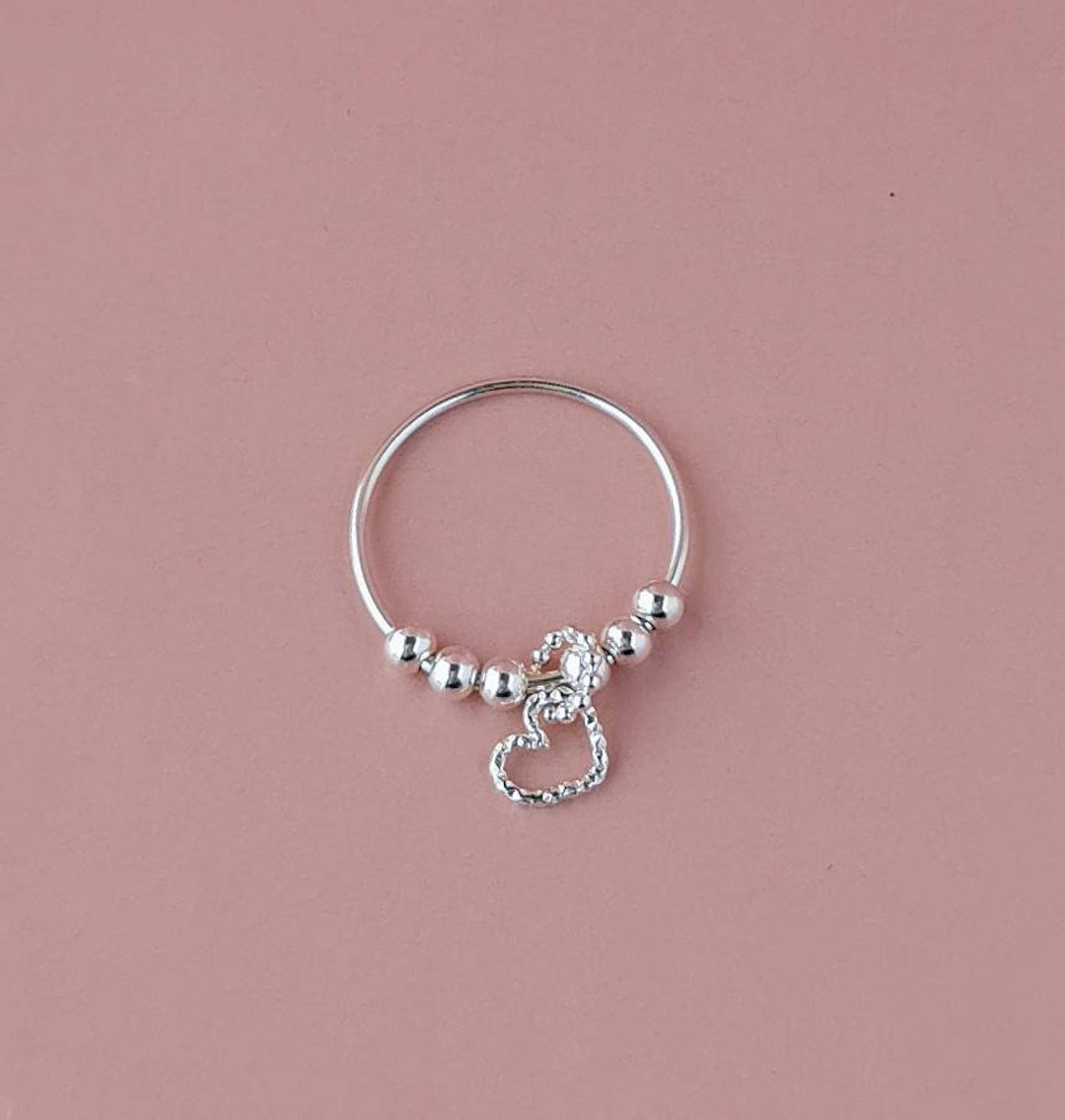 Fidget Ring for Anxiety, Worry Ring Sterling Silver, Adhd Jewelry ...